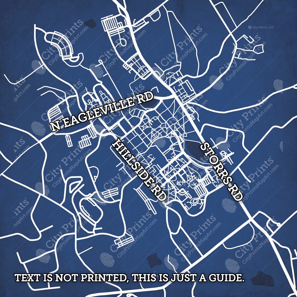 University of Connecticut Campus Map Art - City Prints