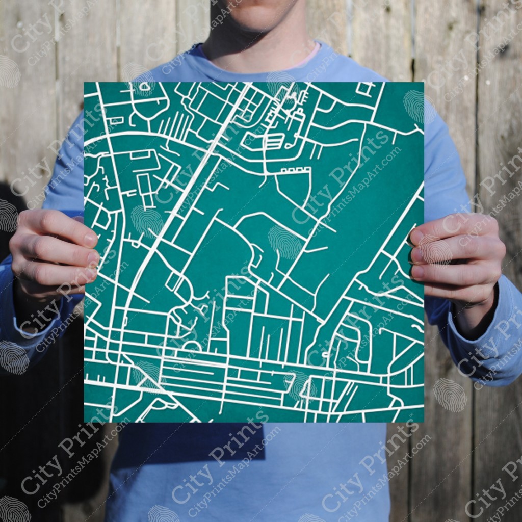 University of North Carolina Wilmington Campus Map Art - City Prints