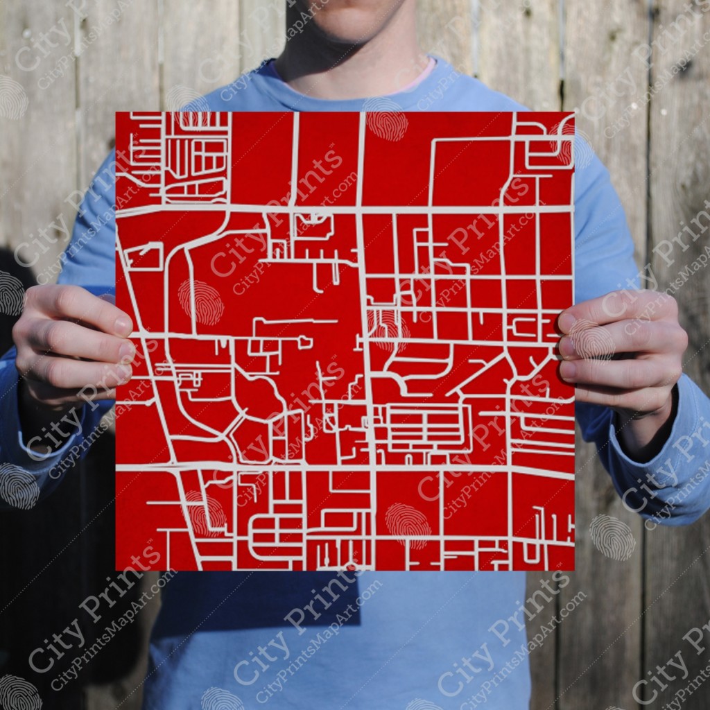 University of Nevada, Las Vegas Campus Map Art - City Prints