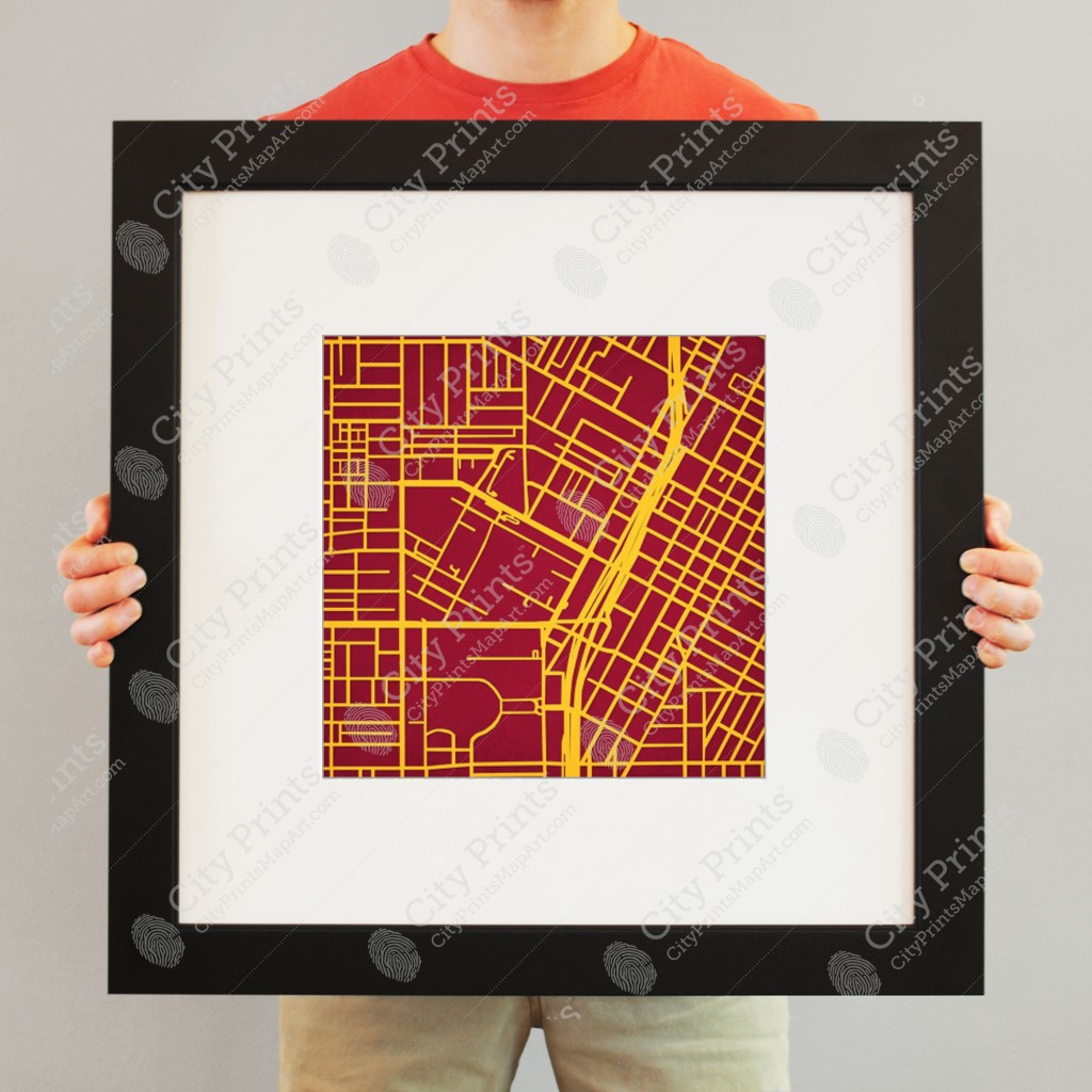 University of Southern California Campus Map Art - City Prints