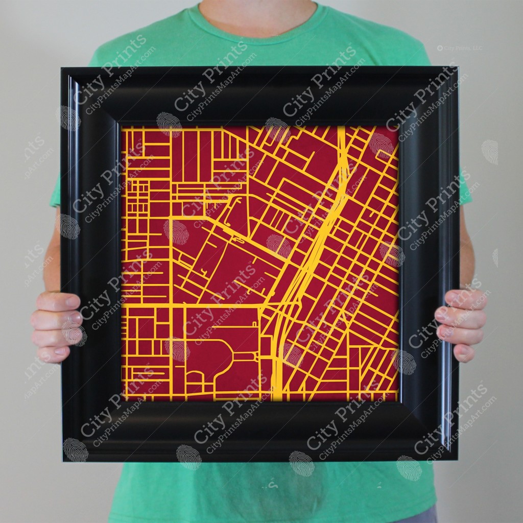 University of Southern California Campus Map Art - City Prints