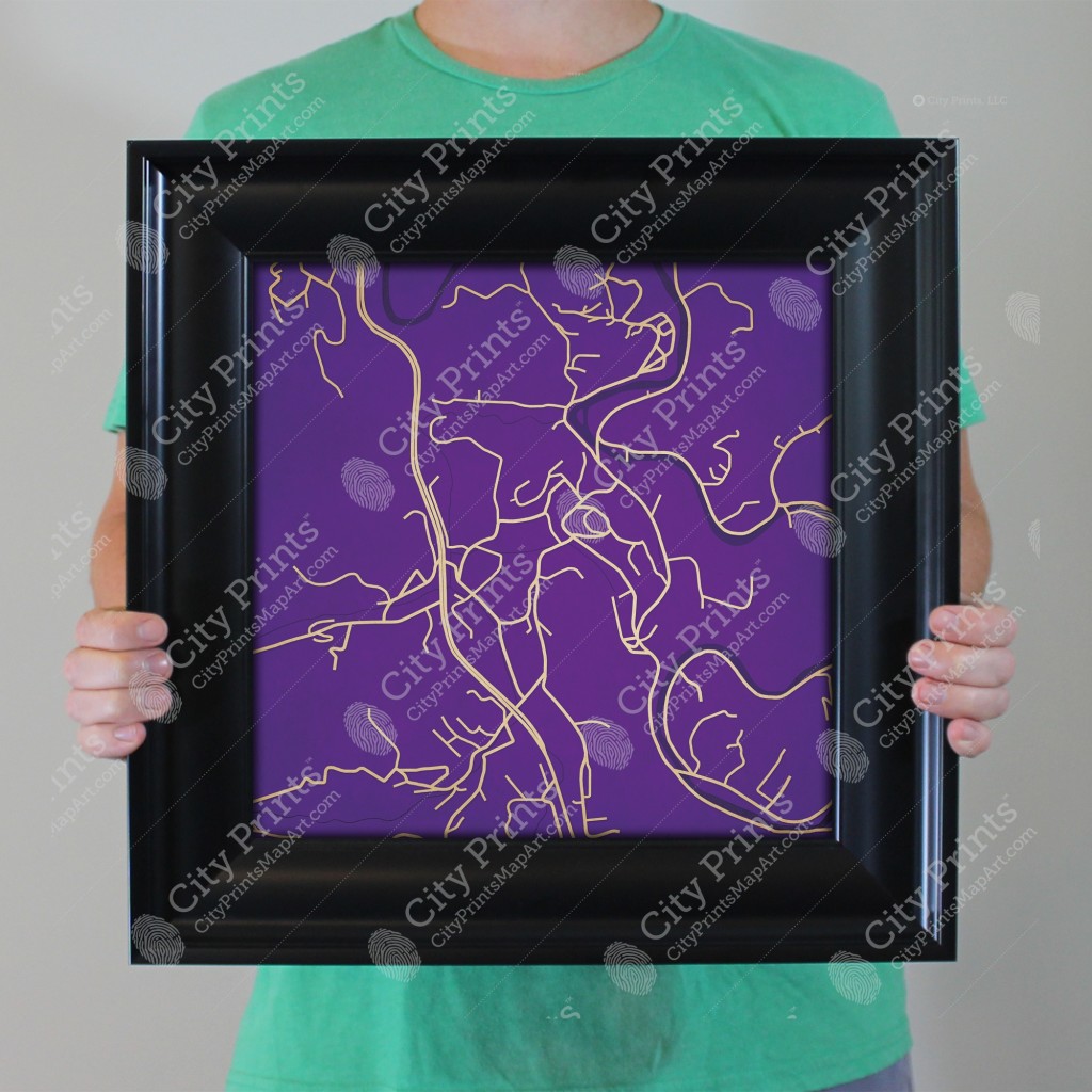 Western Carolina University Campus Map Art - City Prints