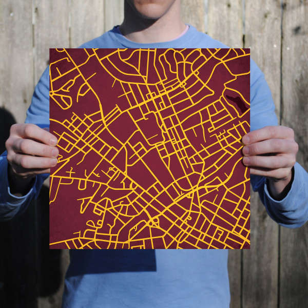 Winthrop University Campus Map Art - City Prints