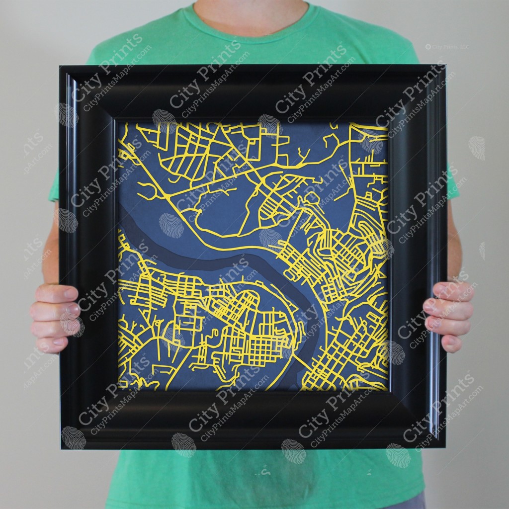 West Virginia University Campus Map Art - City Prints