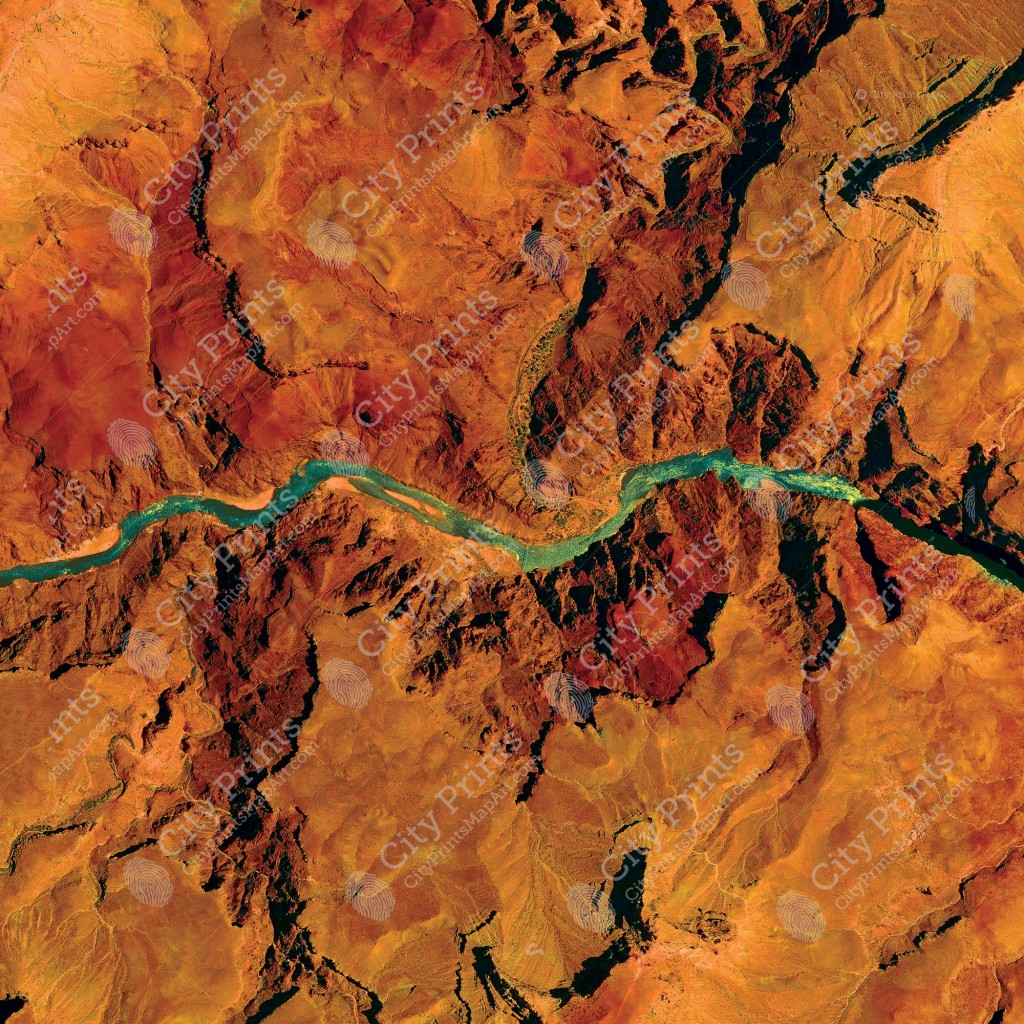 Grand Canyon National Park Satellite Art - City Prints