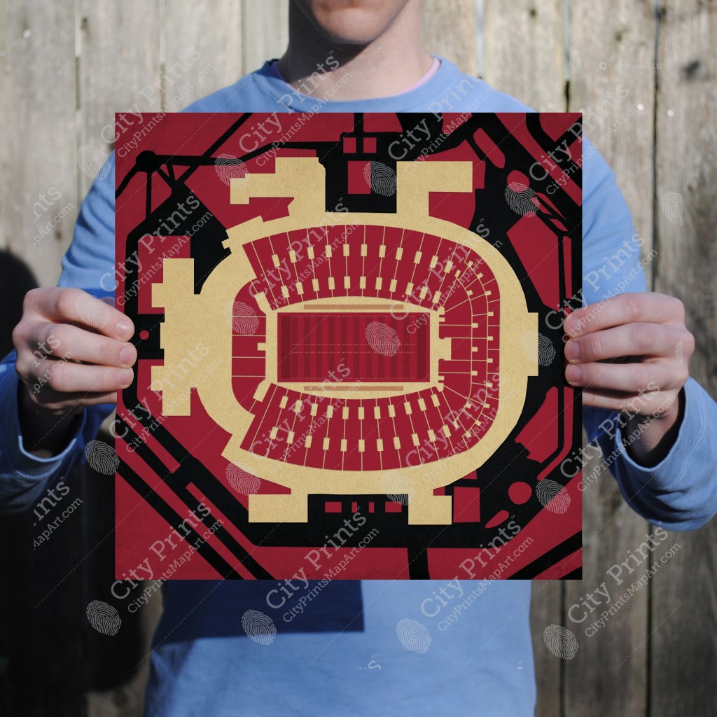 Doak S. Campbell Stadium Map Art - City Prints