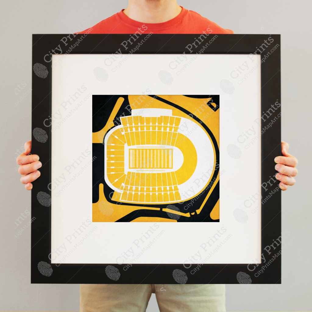 Faurot Field at Memorial Stadium Map Art - City Prints