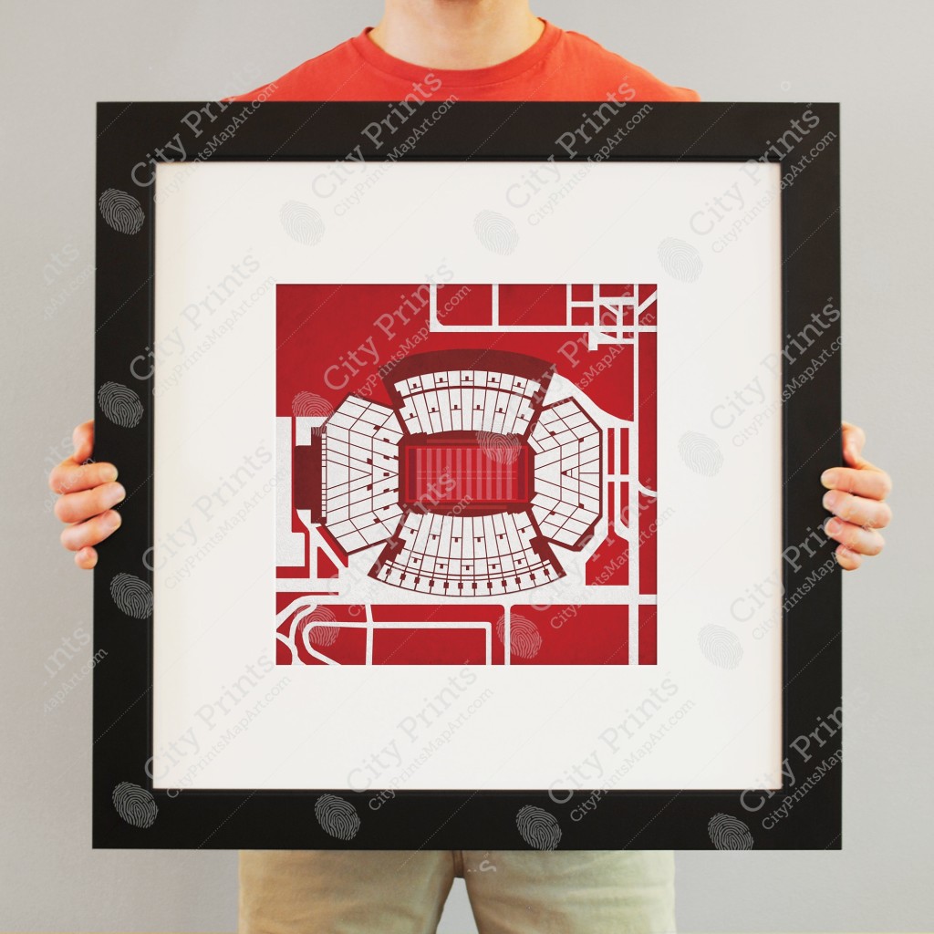 Memorial Stadium Map Art - City Prints