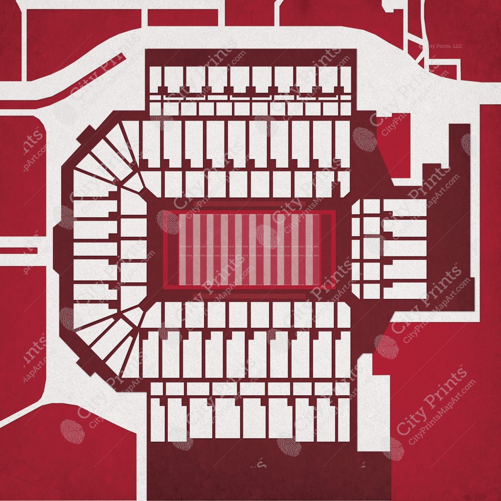 University of Oklahoma Campus Map Art - City Prints