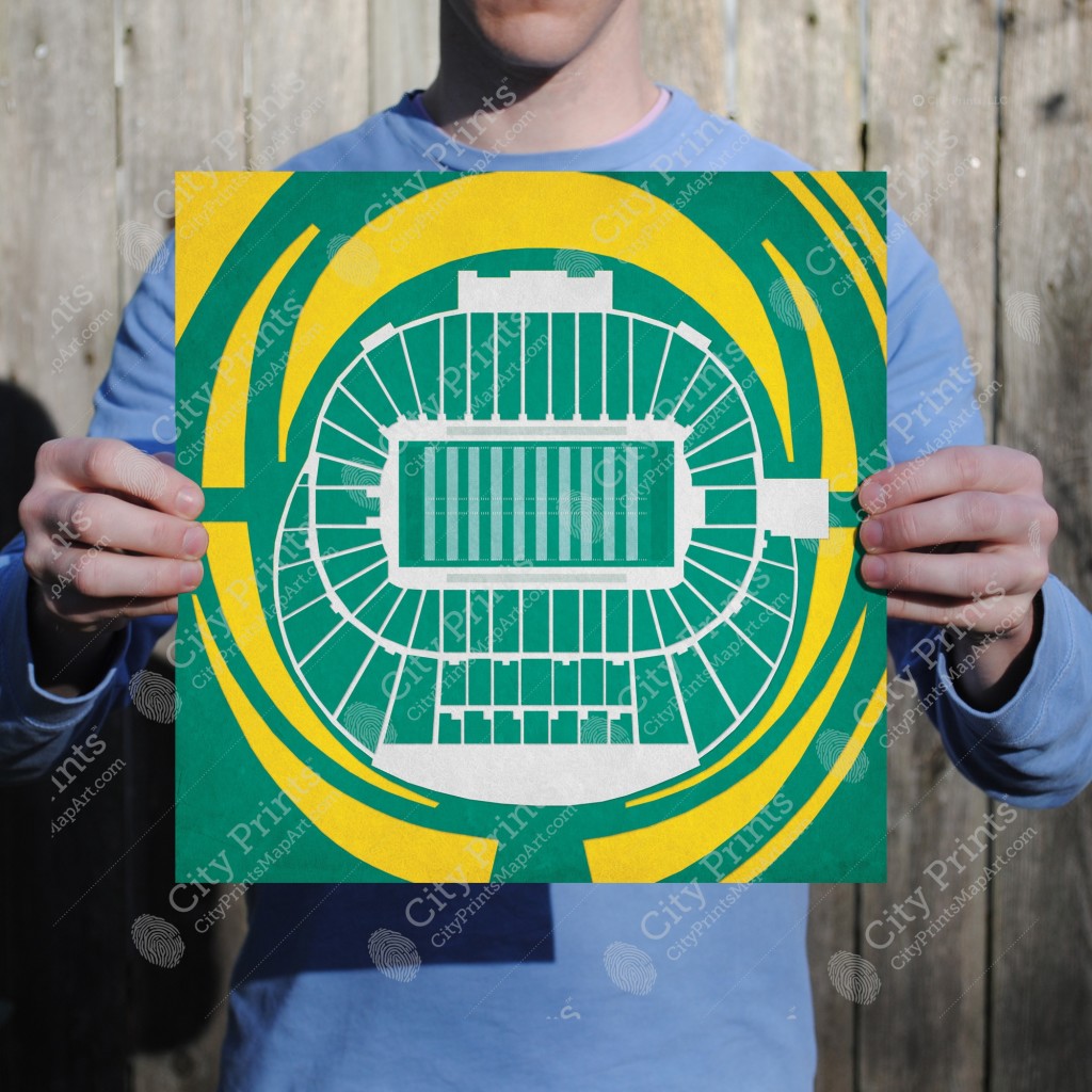 Autzen Stadium Map Art - City Prints