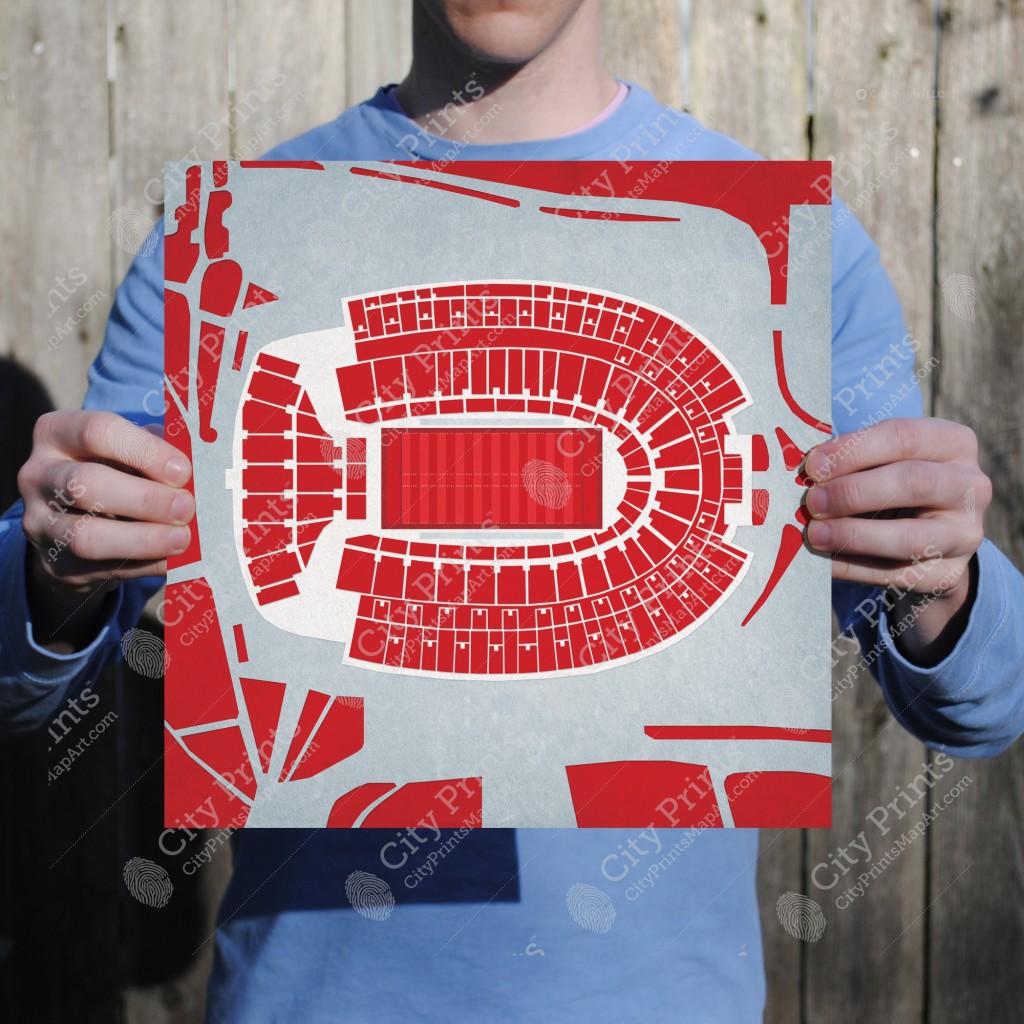 Ohio Stadium Map Art - City Prints