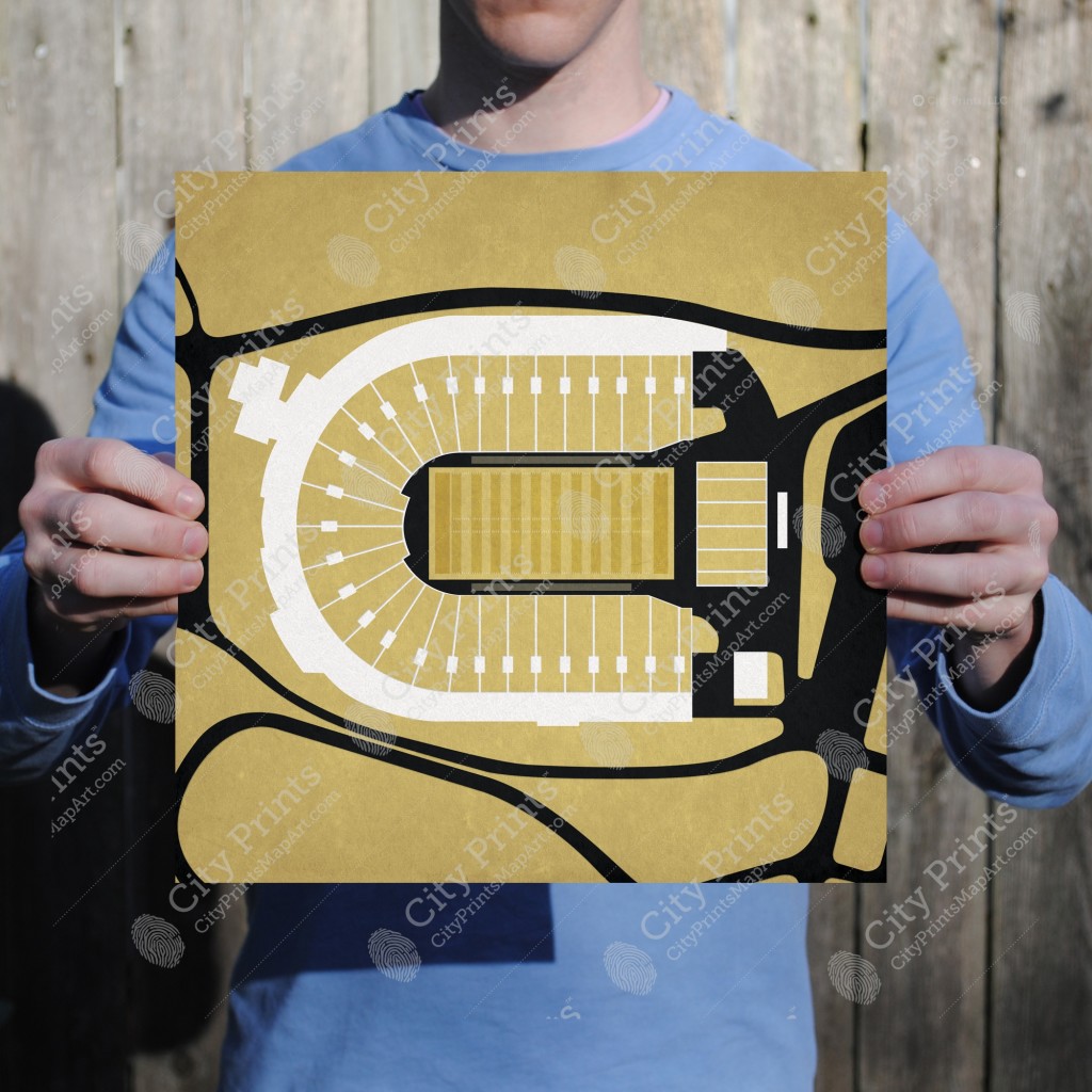 Ross-Ade Stadium Map Art - City Prints