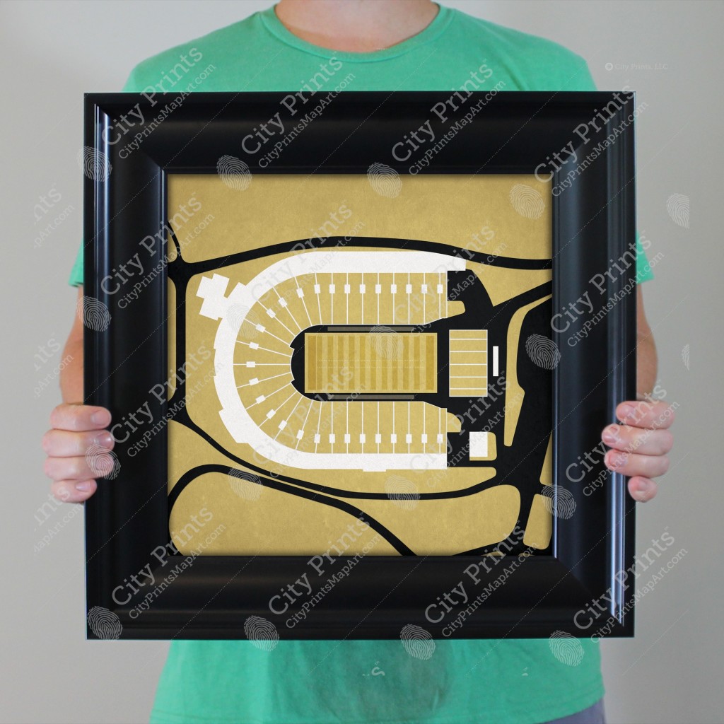 Ross-Ade Stadium Map Art - City Prints