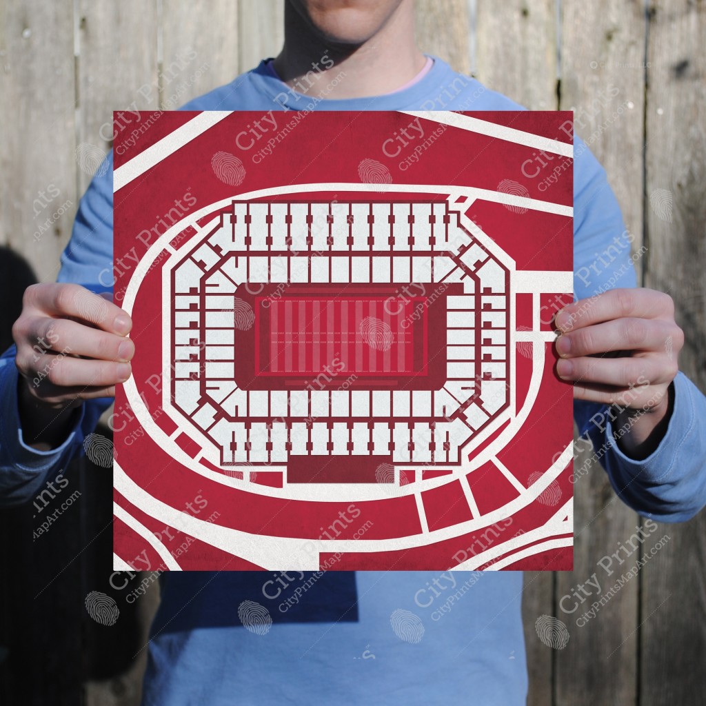 Stanford Stadium Map Art - City Prints