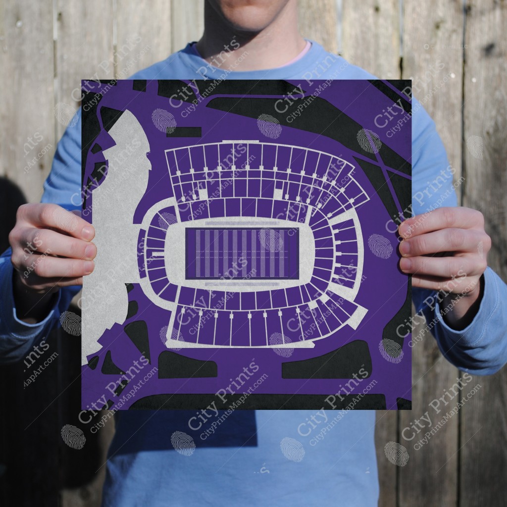 Amon G. Carter Stadium Map Art - City Prints