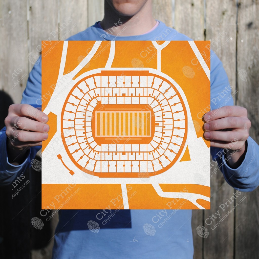 Neyland Stadium Map Art - City Prints