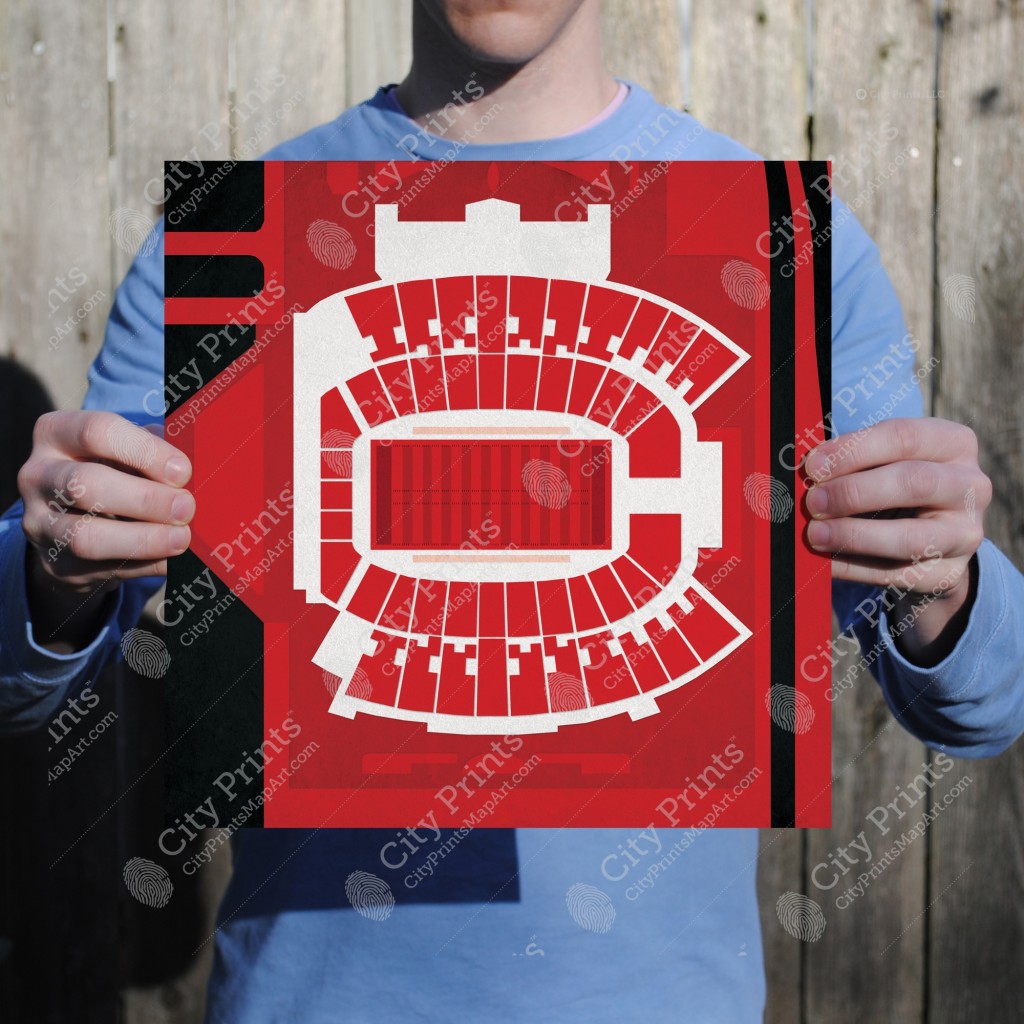 Jones AT&T Stadium Map Art - City Prints