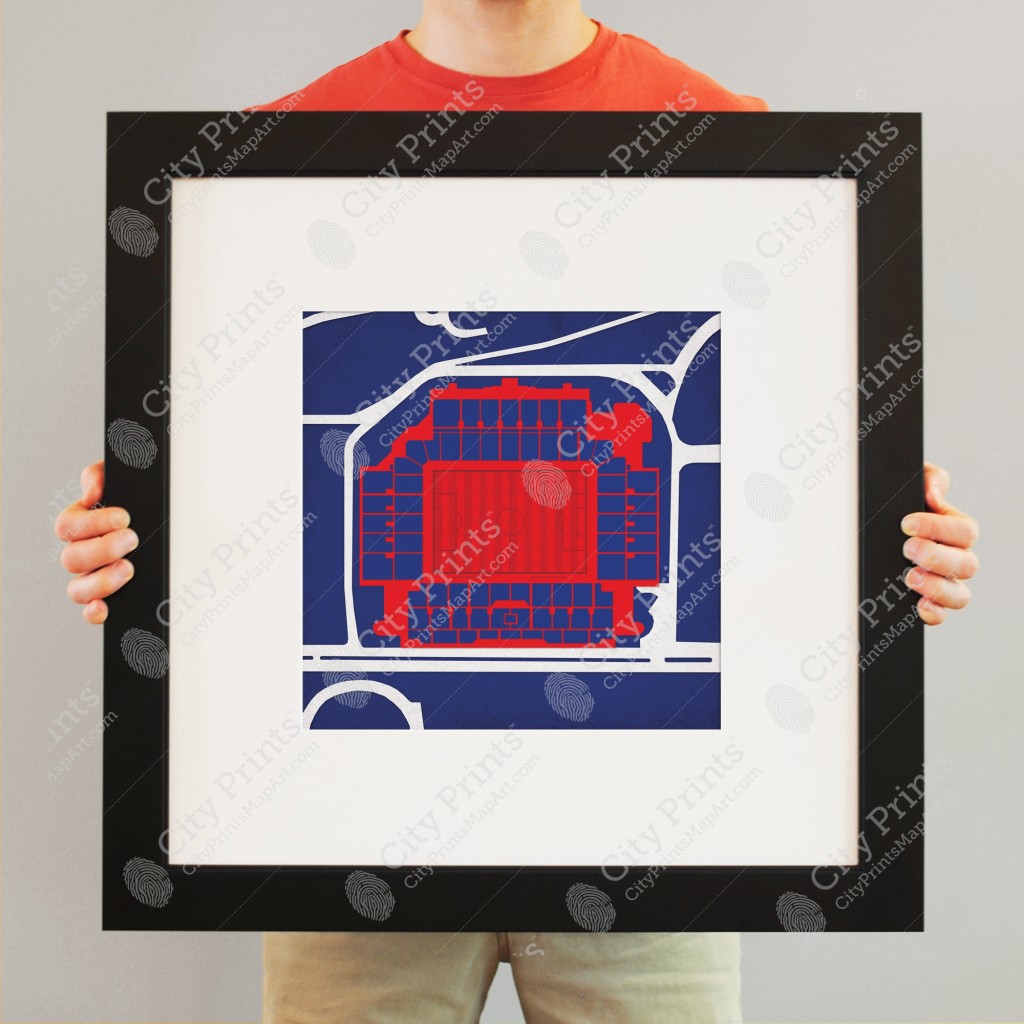 Ibrox Stadium Map Art - City Prints