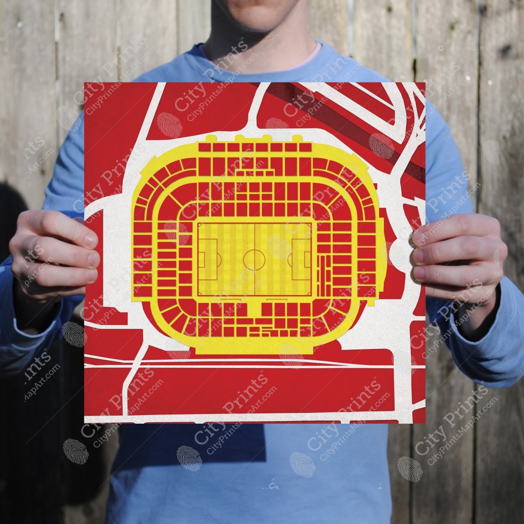 Old Trafford Map Art - City Prints