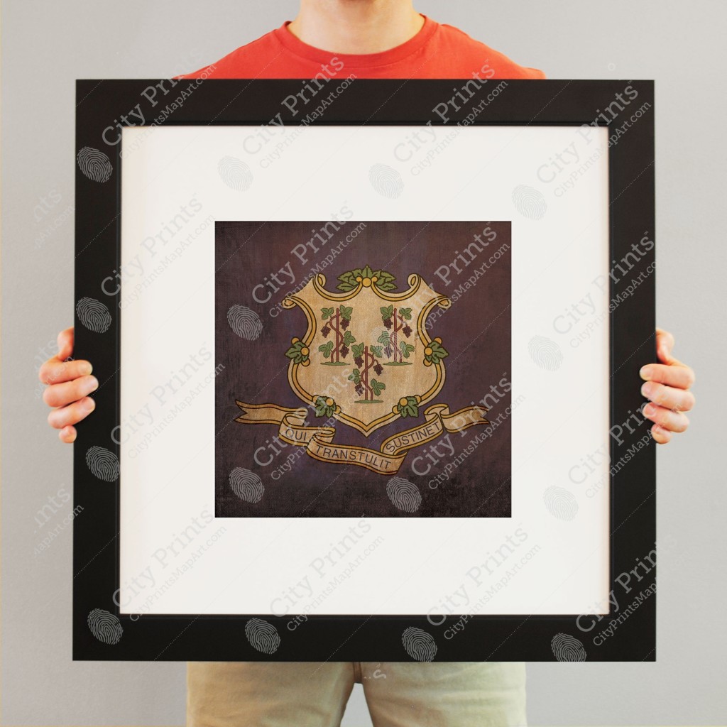Connecticut Flag Art - City Prints