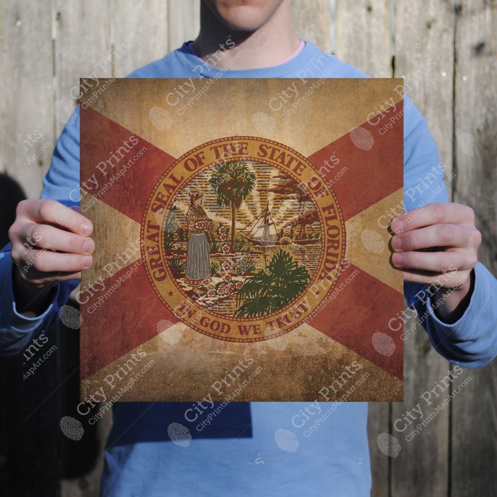 Florida Flag Art - City Prints