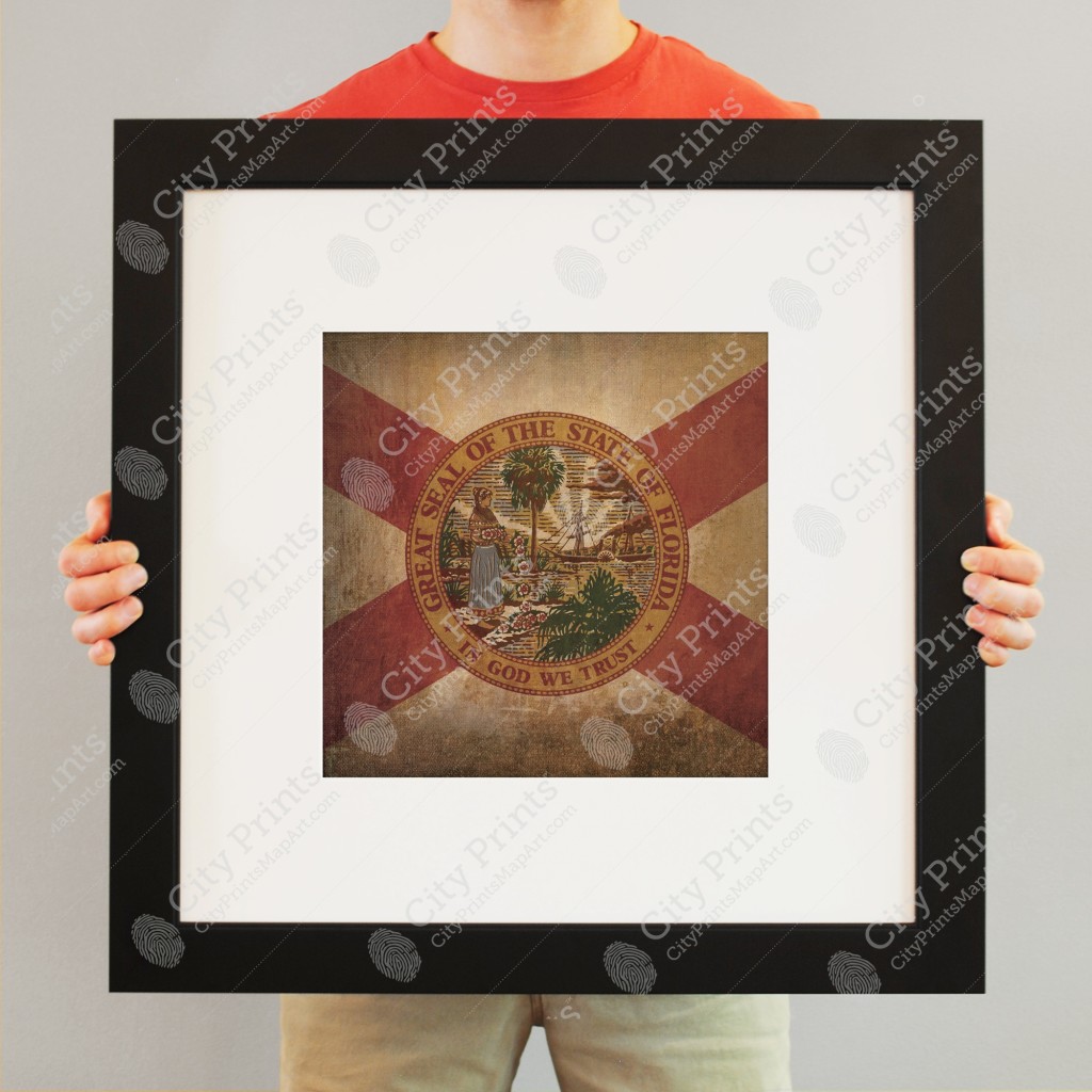 Florida Flag Art - City Prints