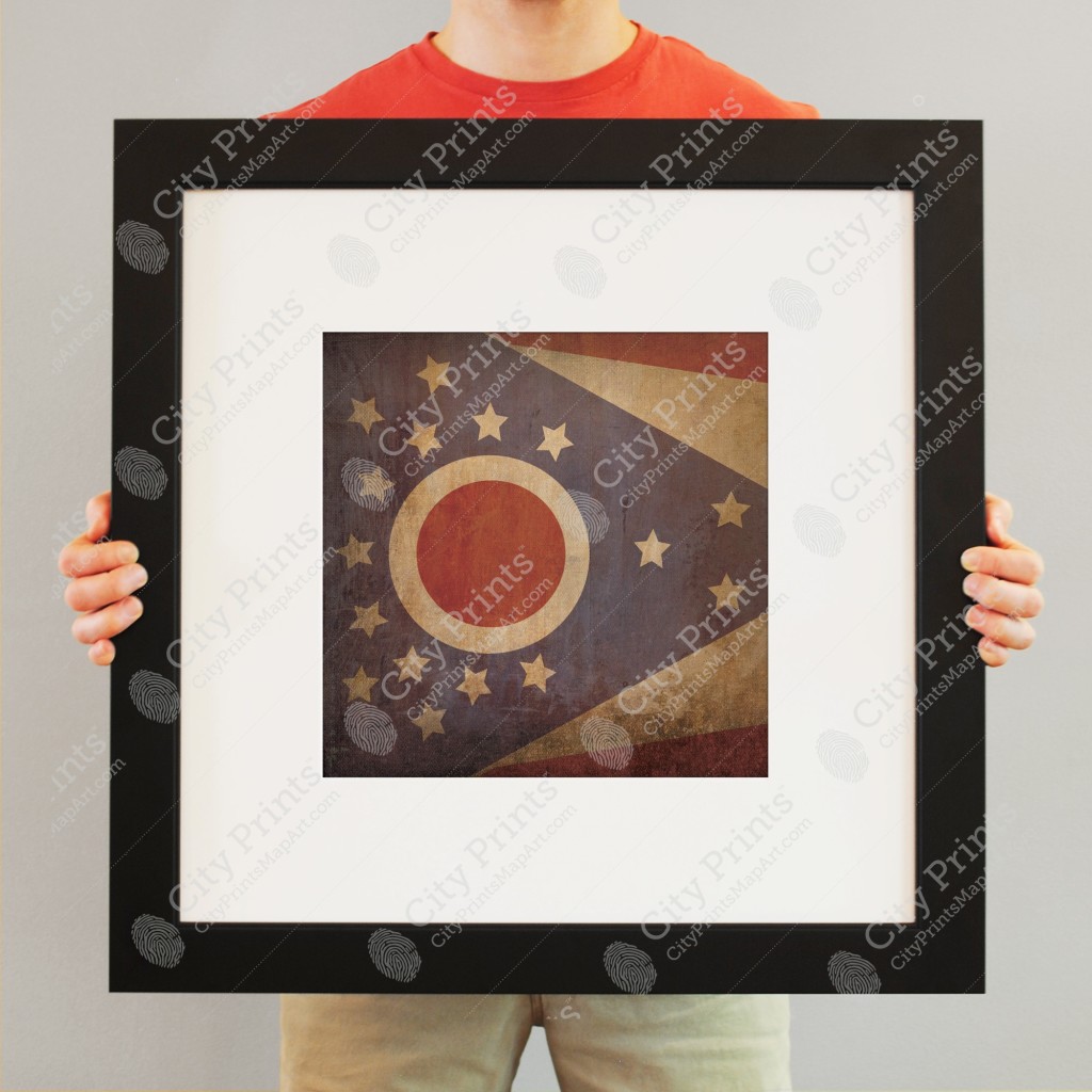 Ohio Flag Art - City Prints