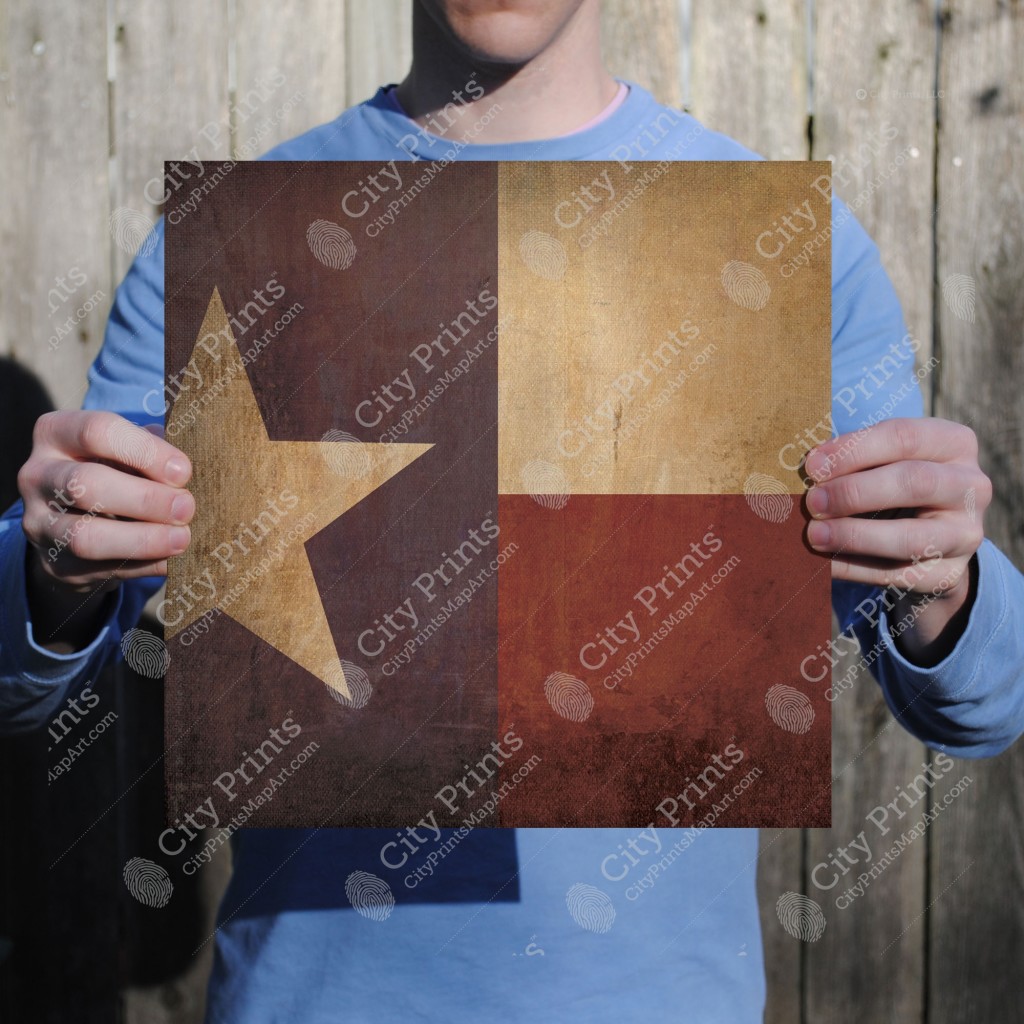 Texas Flag Art - City Prints