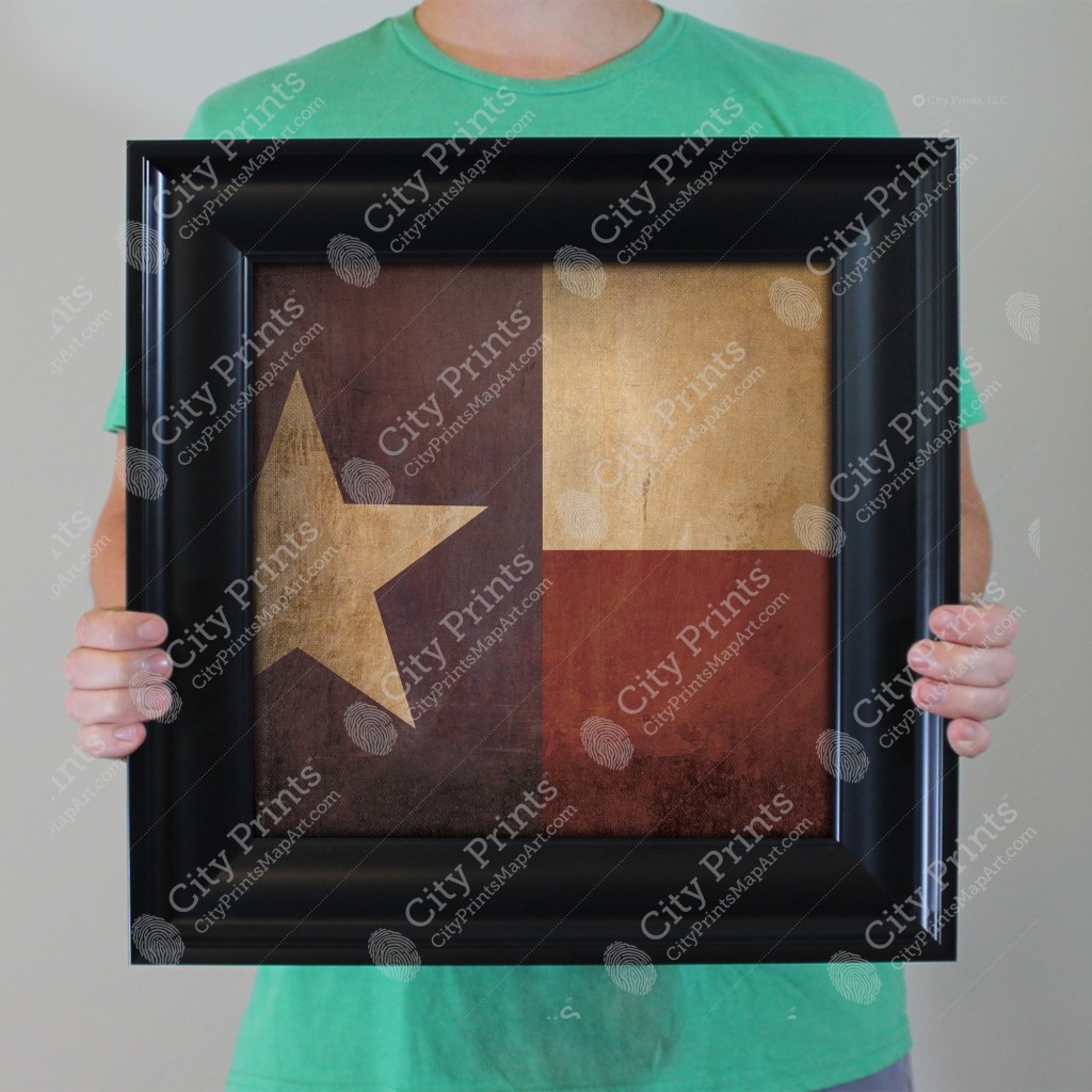 Texas Flag Art - City Prints