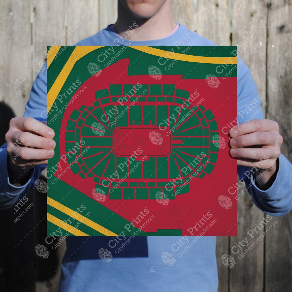 Xcel Energy Center Map Art - City Prints