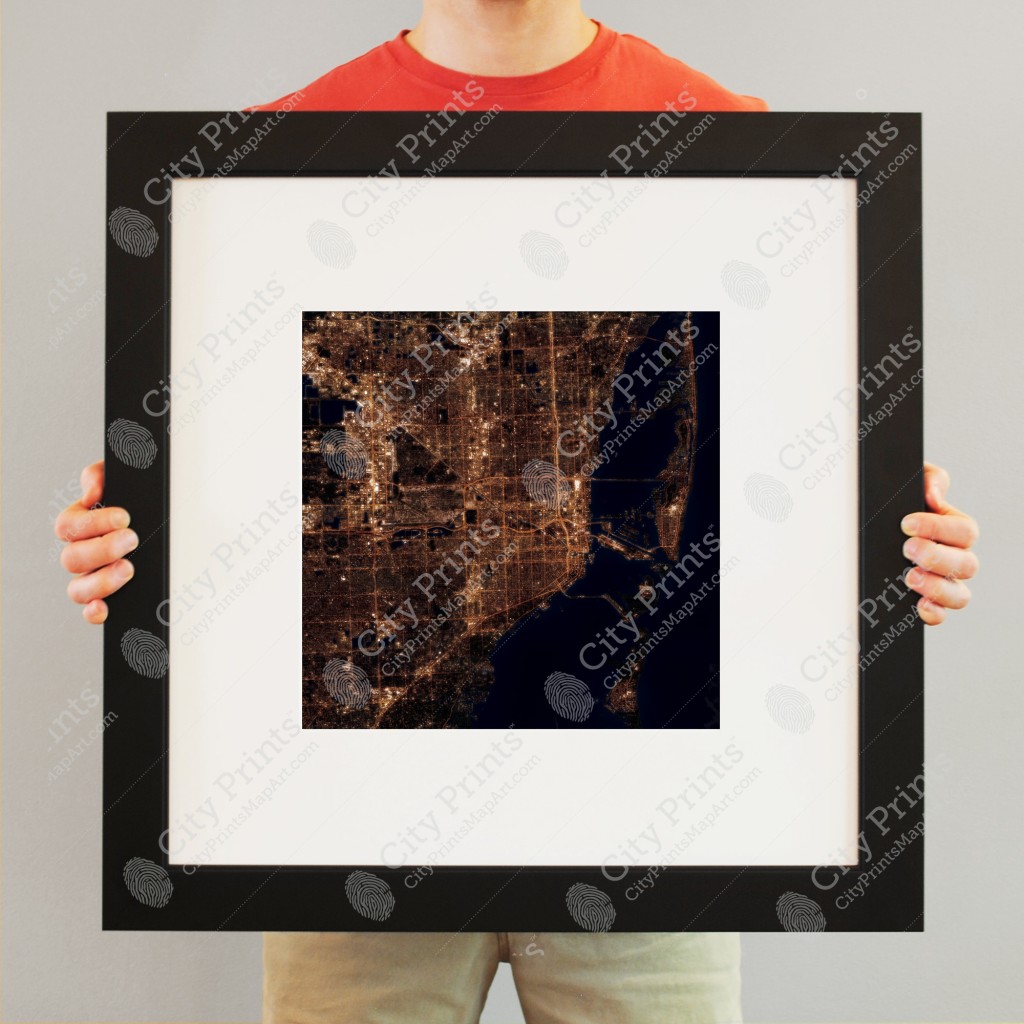 Miami, Florida at Night - City Prints
