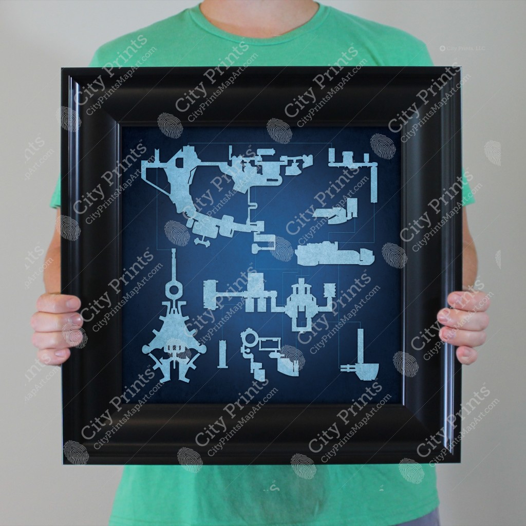 Mass Effect, Citadel Map Art - City Prints