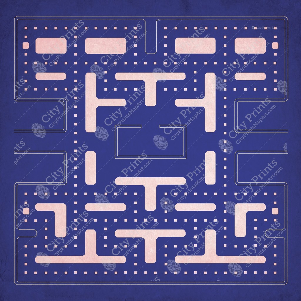 Ms. Pac-Man Map Art - City Prints
