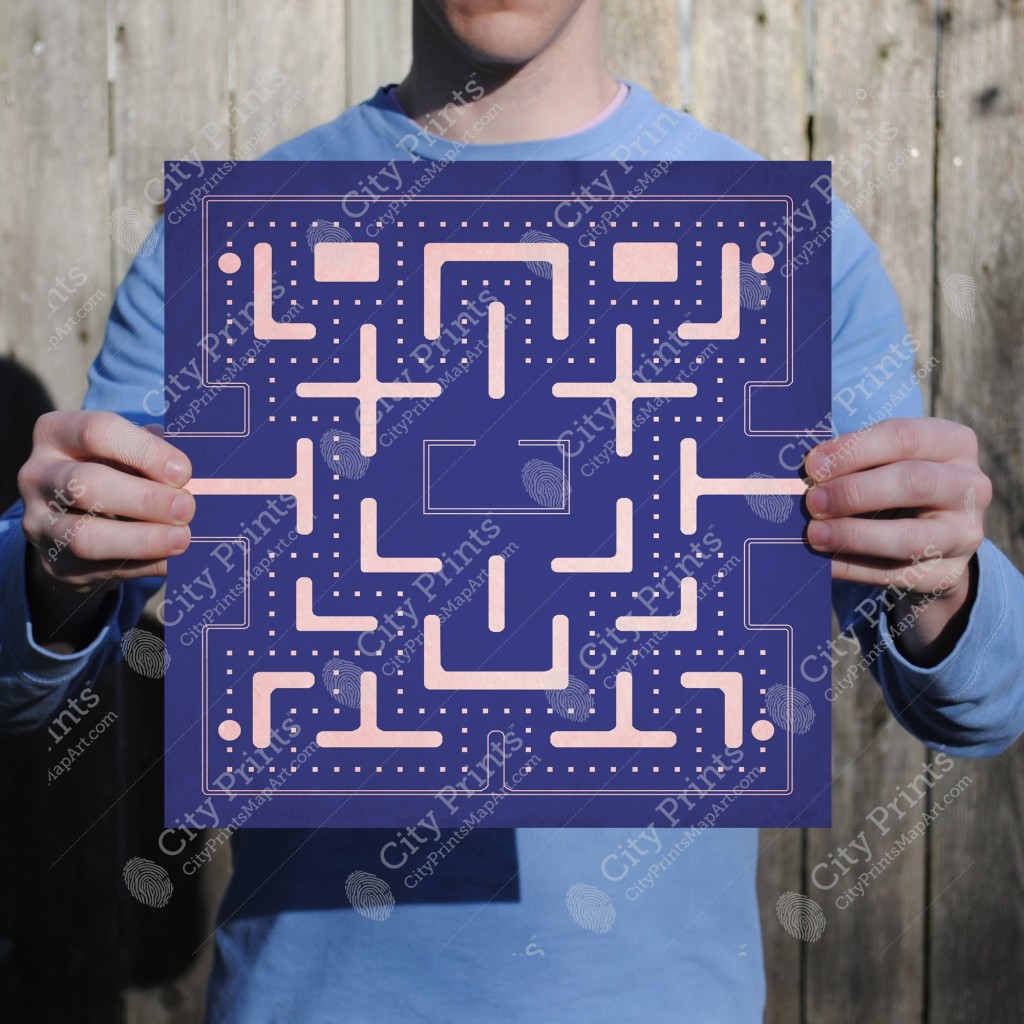Ms. Pac-Man Map Art - City Prints