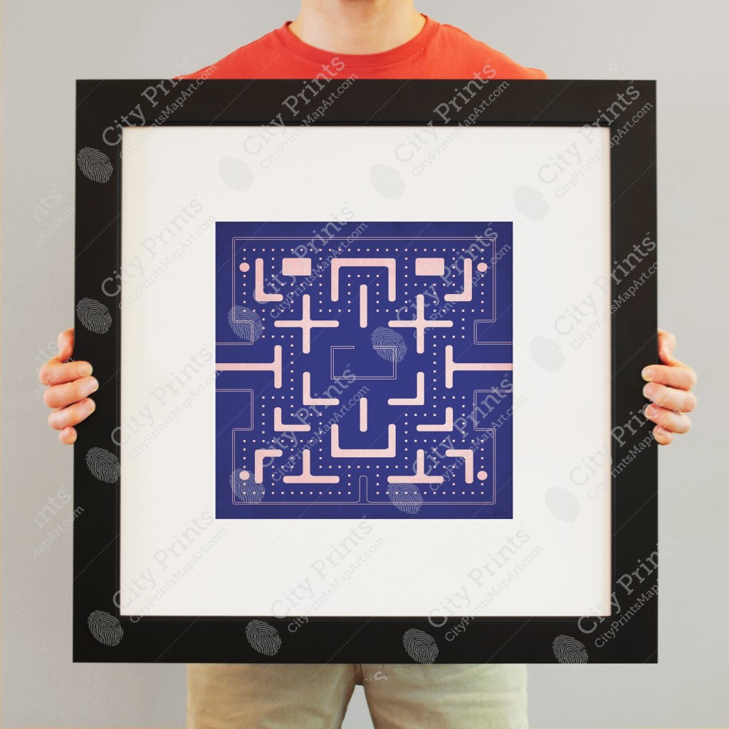 Ms. Pac-Man Map Art - City Prints