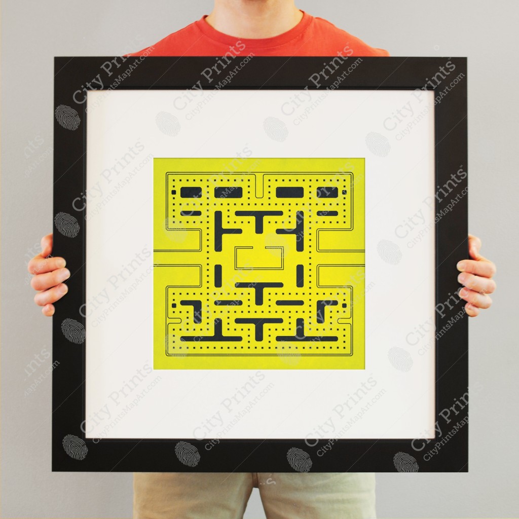 Pac-Man Map Art - City Prints