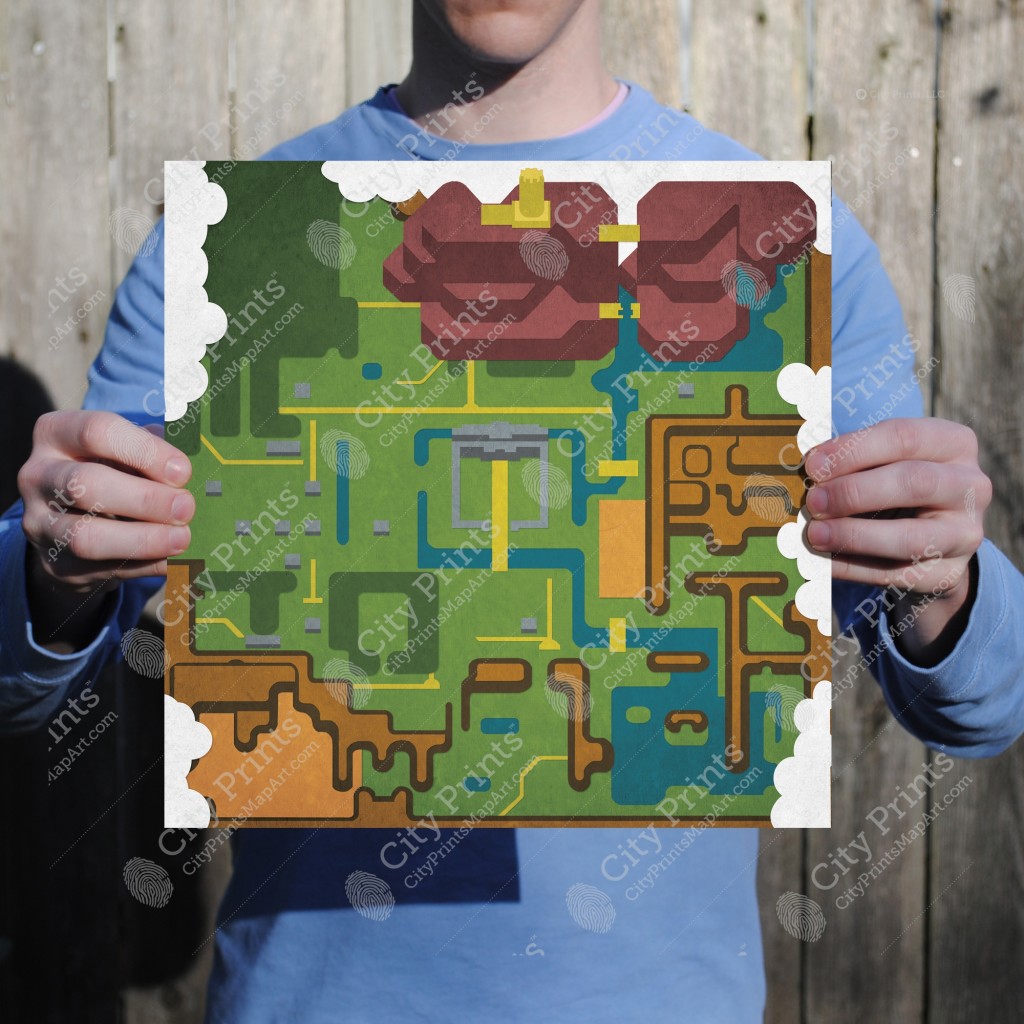 The Legend of Zelda, Light World Map Art - City Prints