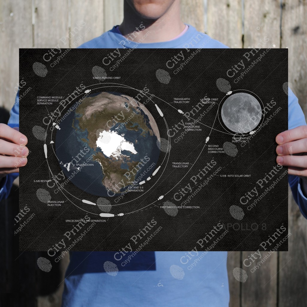 Apollo 8 Mission Map - City Prints