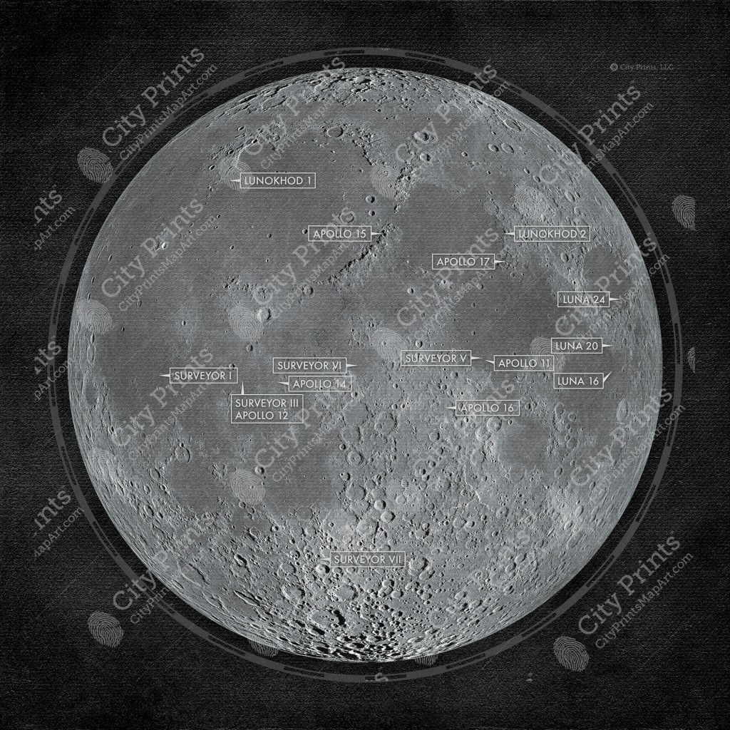 Lunar Landing Mission Map - City Prints