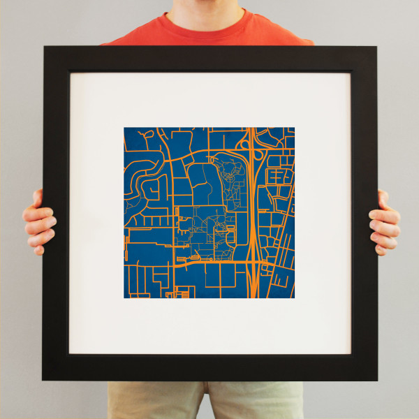 California State University, Fullerton Campus Map Art - City Prints
