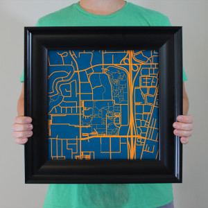 California State University, Fullerton Campus Map Art - City Prints