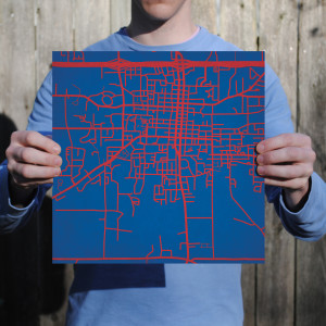 Louisiana Tech University Campus Map Art - City Prints