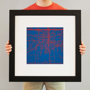 Louisiana Tech University Campus Map Art - City Prints
