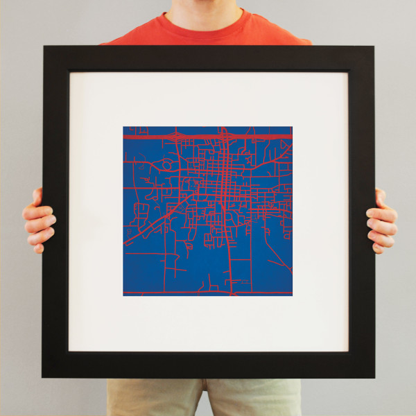 Louisiana Tech University Campus Map Art - City Prints