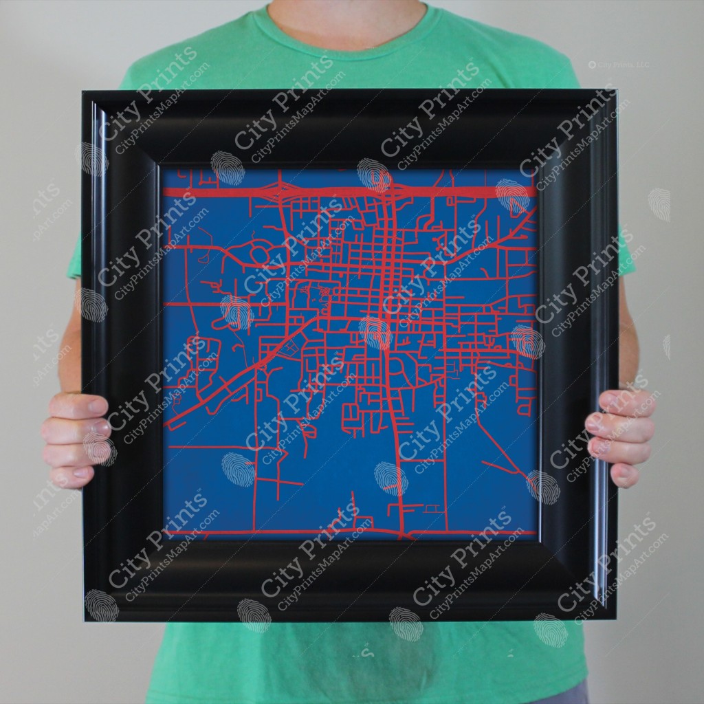 Louisiana Tech University Campus Map Art - City Prints