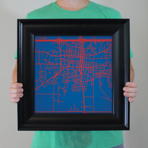 Louisiana Tech University Campus Map Art - City Prints