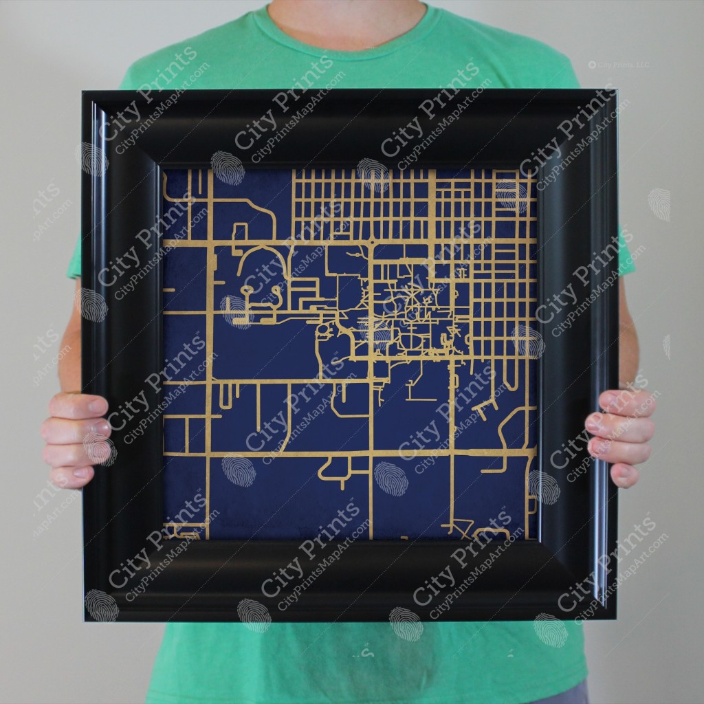 Montana State University Campus Map Art - City Prints