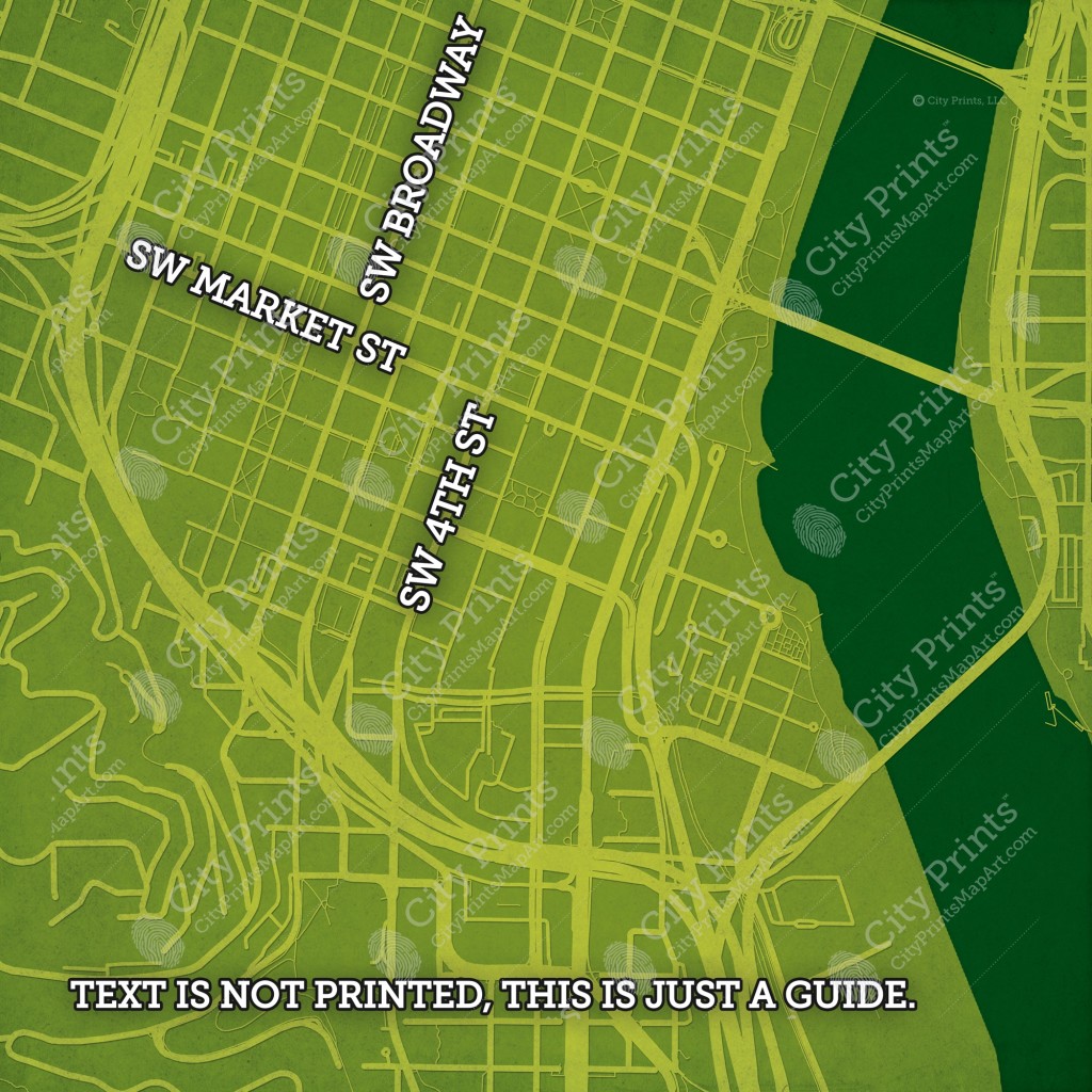 Portland State University Campus Map Art - City Prints