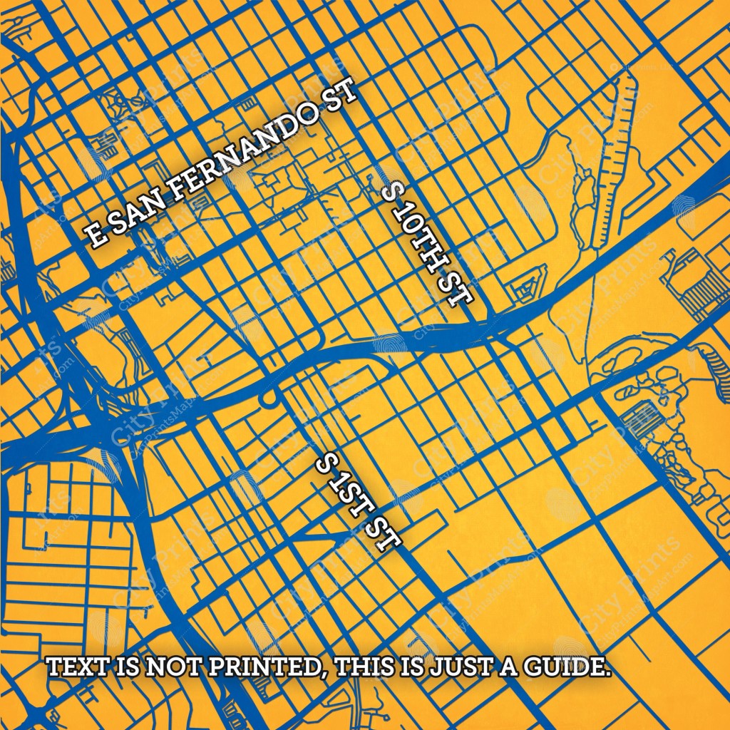 San Jose State University Campus Map Art - City Prints
