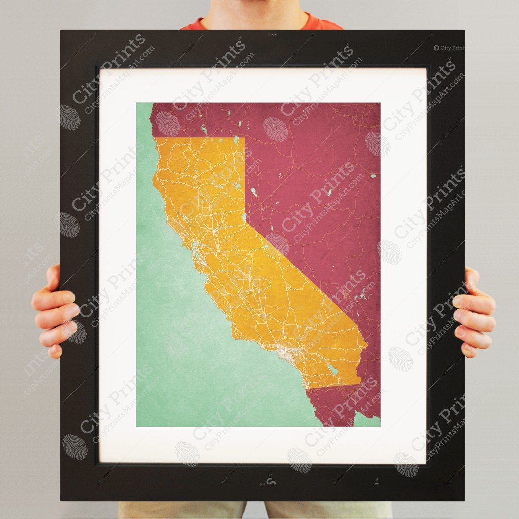 California Map Art - City Prints